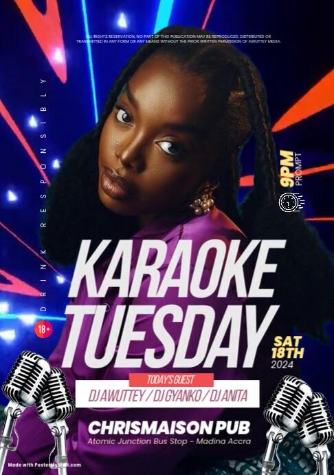 Copy of Karaoke Tuesday Party Video | PosterMyWall