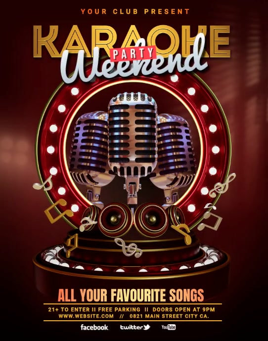 Karaoke weekend Flyer Template | PosterMyWall