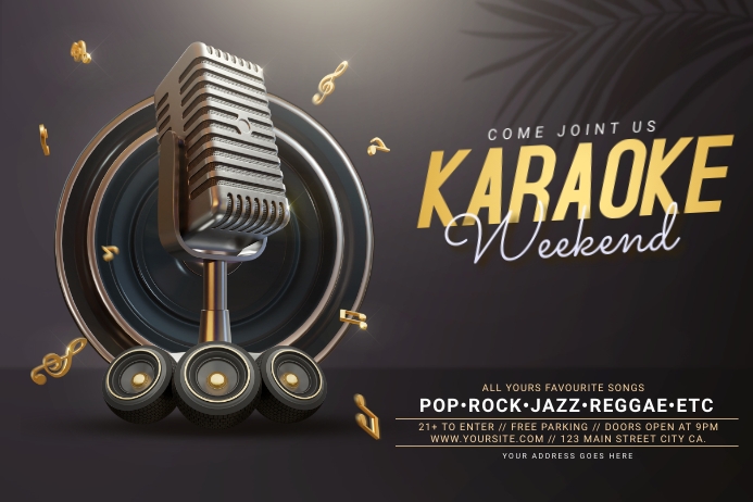 Karaoke Weekend Flyer or Poster Template | PosterMyWall