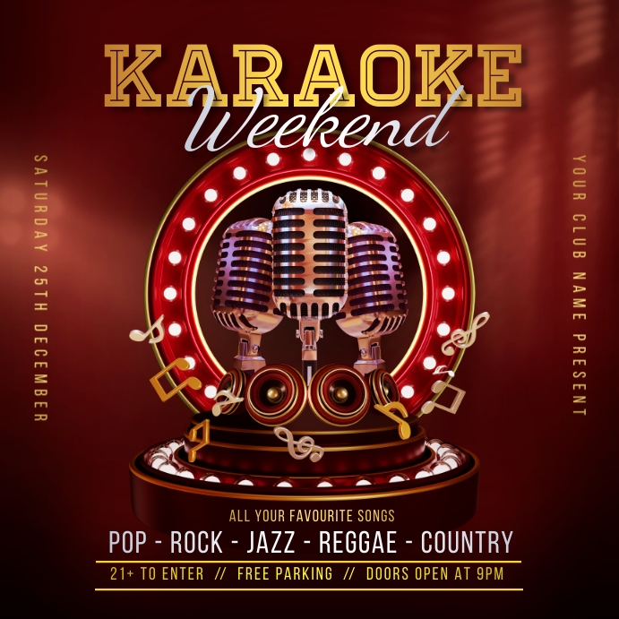 Karaoke Weekend Instagram Template | PosterMyWall