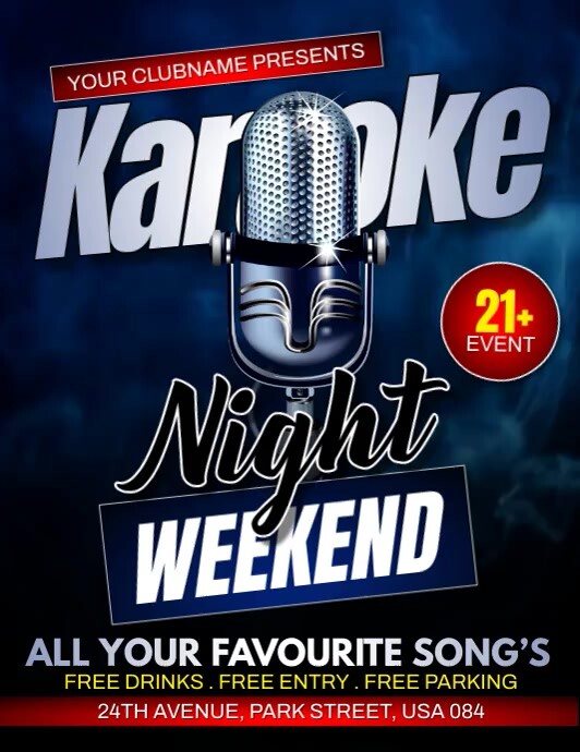 Karaoke Weekend Night Template | PosterMyWall