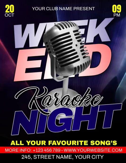 Modèle Karaoke Weekend Night | PosterMyWall