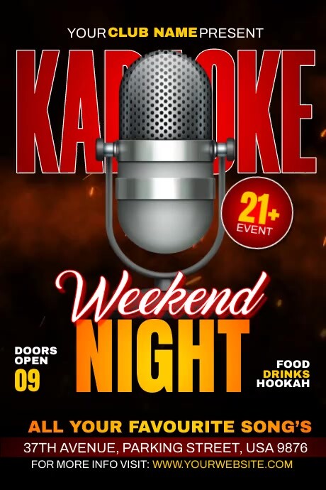 Karaoke Weekend Night Template | PosterMyWall