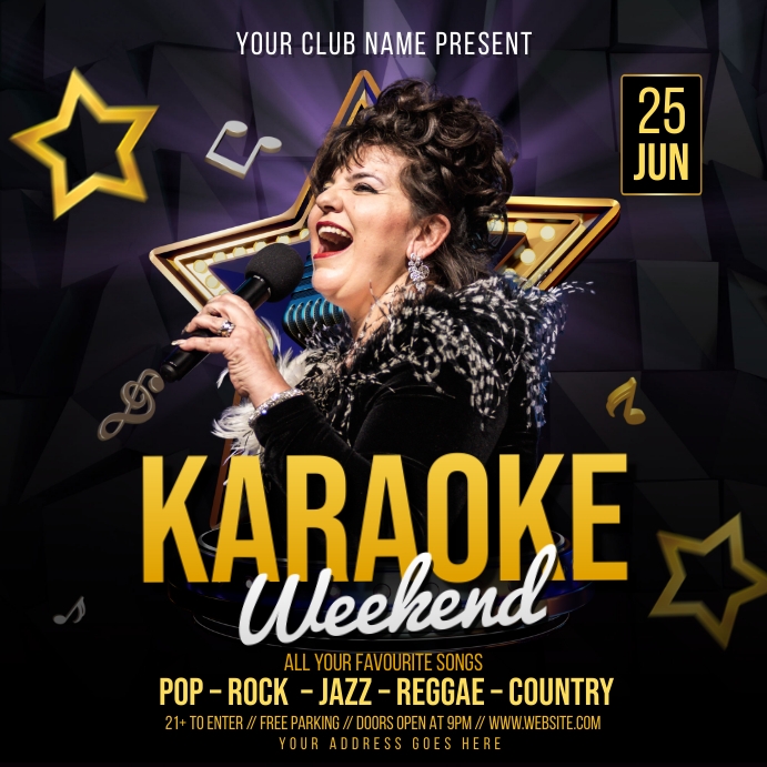 Karaoke Weekend Social Media Post Template | PosterMyWall