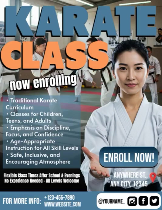 Karate Class Template | PosterMyWall