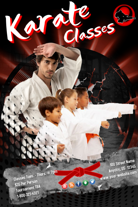 Plantilla de Clases de Karate | PosterMyWall