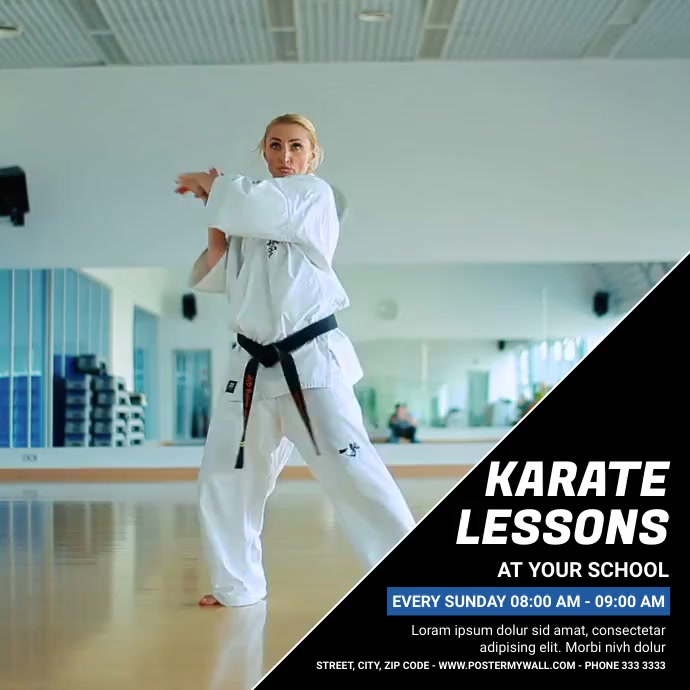 Copy of karate lessons | PosterMyWall