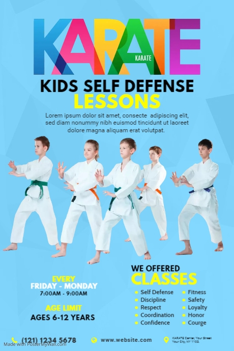 Copy of Karate Lessons Poster | PosterMyWall