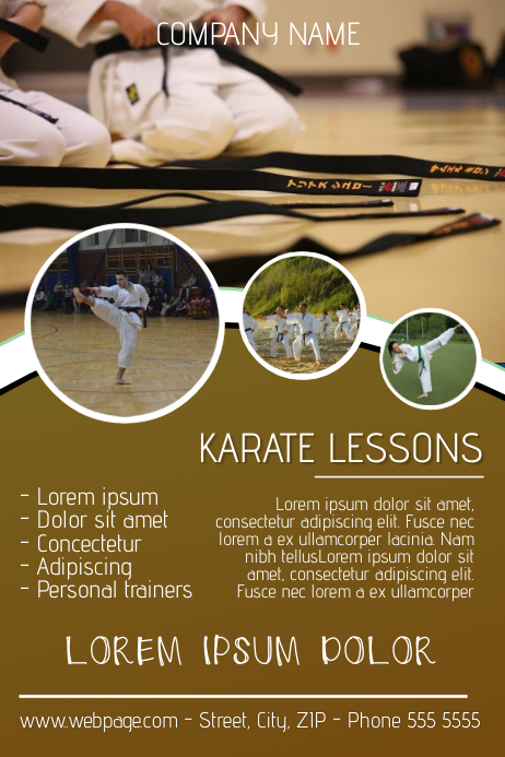 karate lessons flyer template | PosterMyWall