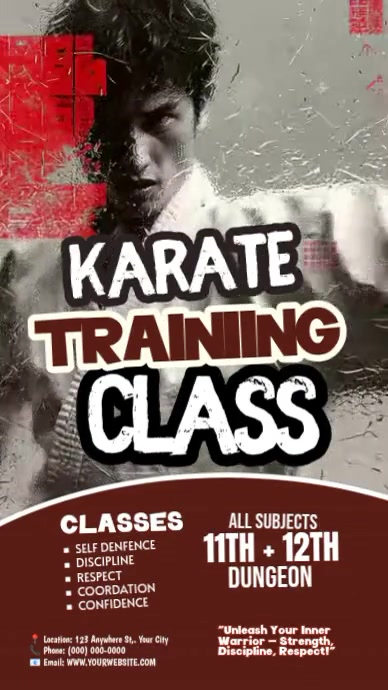 Karate Training Class Poster Template | PosterMyWall
