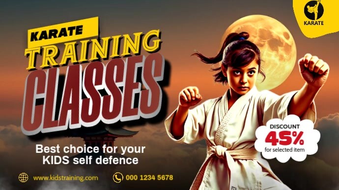 Karate Training Classes Banner Template | PosterMyWall