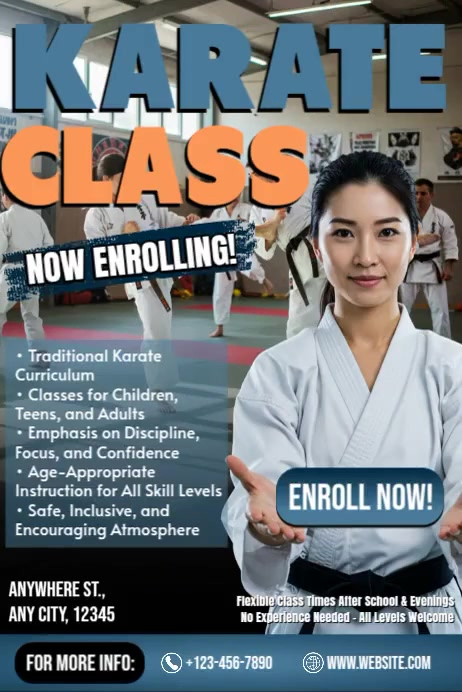 KARATE TRAINING CLASSES Template | PosterMyWall