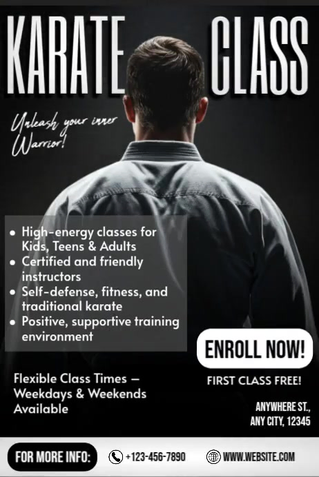 KARATE TRAINING CLASSES Template | PosterMyWall