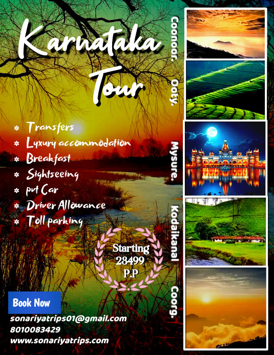 Copy of Karnataka tour,mysure,ooty,coorg | PosterMyWall