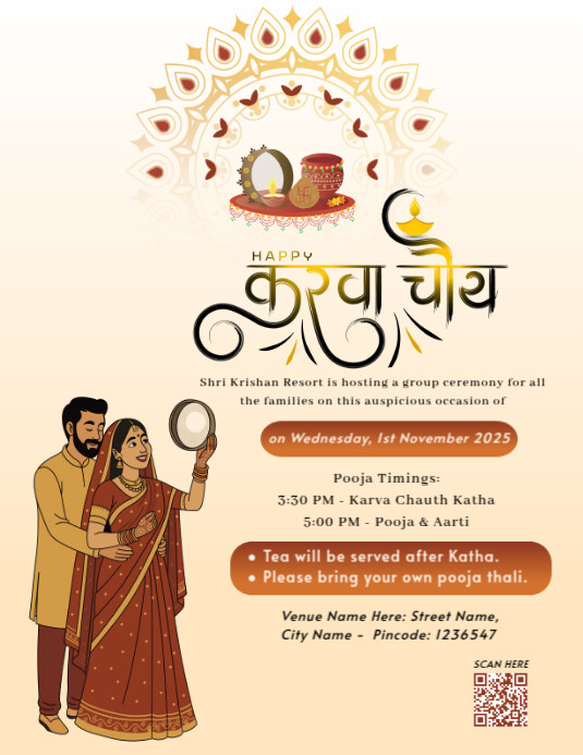 Karwa Chauth Katha Invitation Card Flyer (us Letter) Template ...