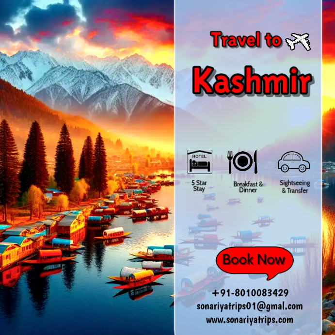 Kashmir Tour package Template | PosterMyWall