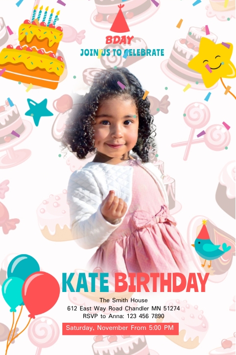 Kate Birthday Template | PosterMyWall