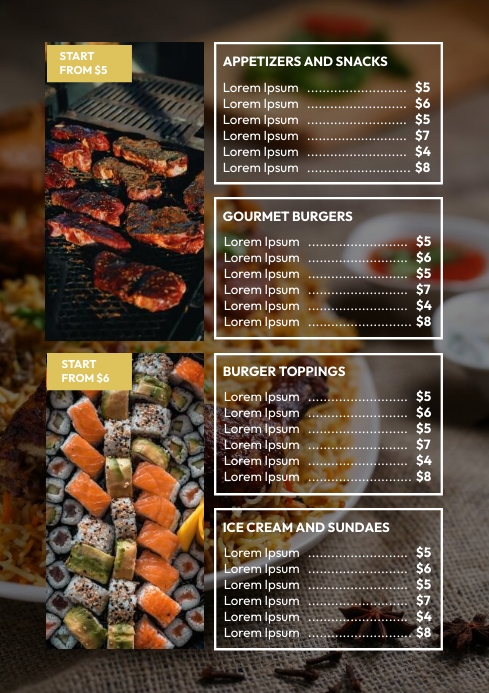 FOOD A4.KC Template | PosterMyWall