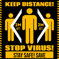 KEEP DISTANCE POSTER Template | PosterMyWall