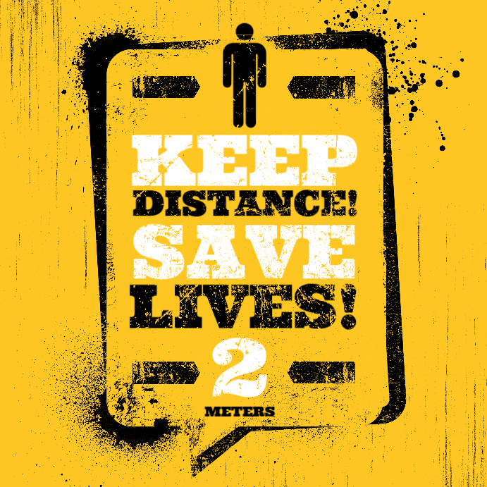 KEEP DISTANCE BANNER Template | PosterMyWall