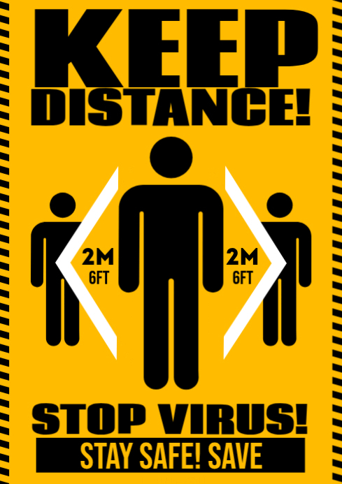 KEEP DISTANCE POSTER Template | PosterMyWall