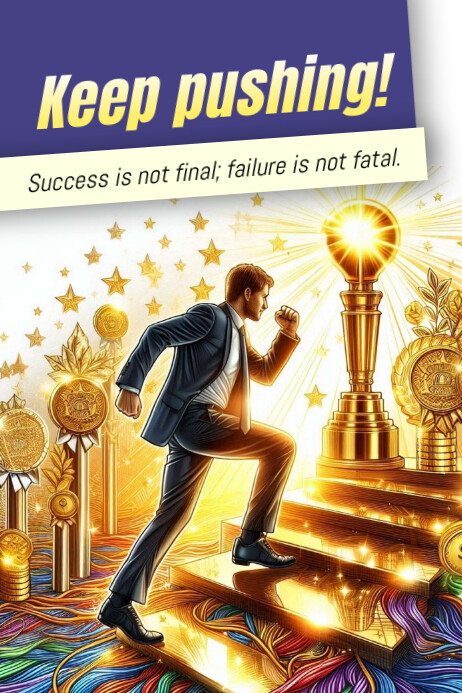 Copy of Keep pushing | PosterMyWall