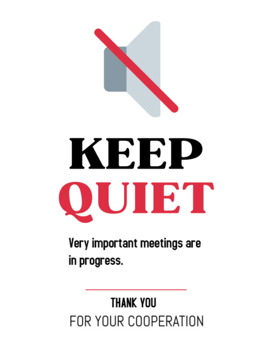 Keep quiet Template | PosterMyWall