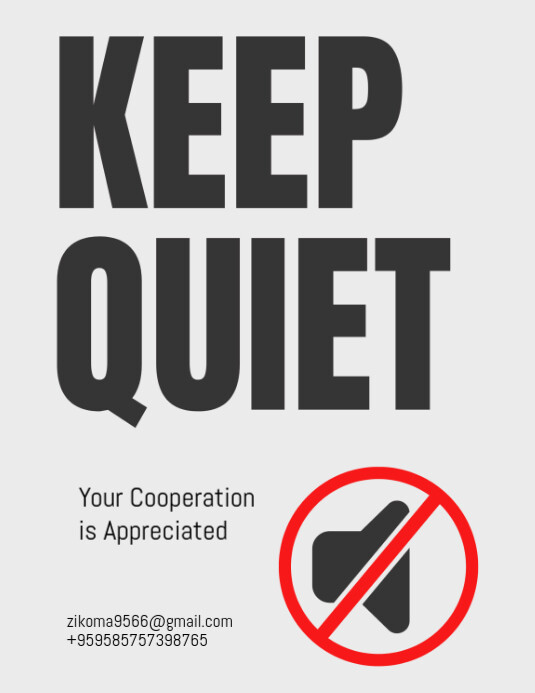 Copy of Keep quiet | PosterMyWall