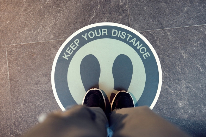 KEEP YOUR DISTANCE POSTER Template | PosterMyWall