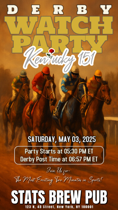 Kentucky Derby 151 Watch Party Instagram Story Template | PosterMyWall