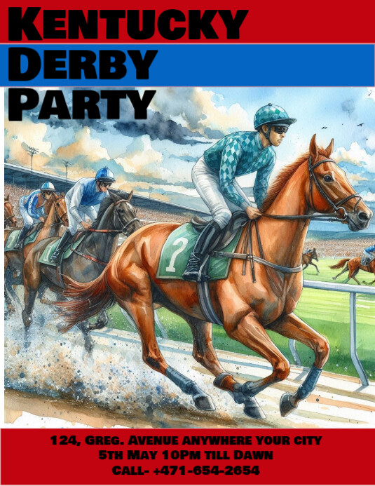 Kentucky Derby Party Flyer Template Flyer (us Letter) | PosterMyWall
