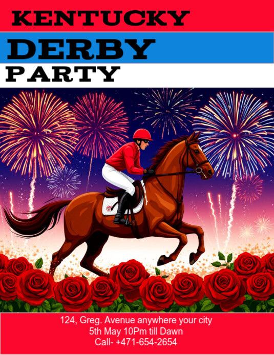 Kentucky Derby Party Flyer Template Flyer (us Letter) | PosterMyWall
