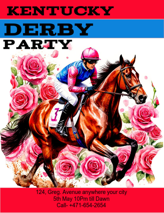 Copy of Kentucky Derby Party Flyer Template Flyer (us Letter ...
