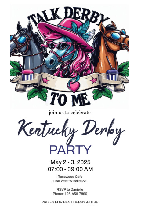 Kentucky Derby Party Invitation 4' × 6' Template | PosterMyWall