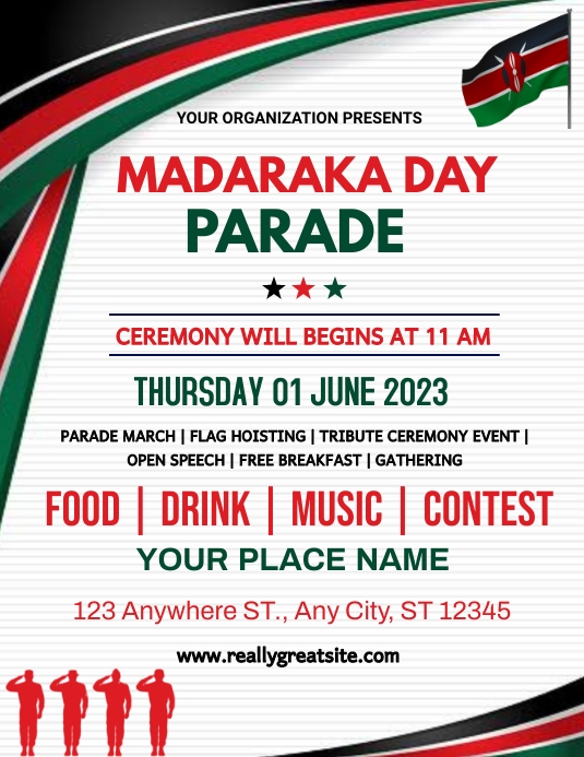 Kenya republic day Madaraka Day parade flyer Templat | PosterMyWall