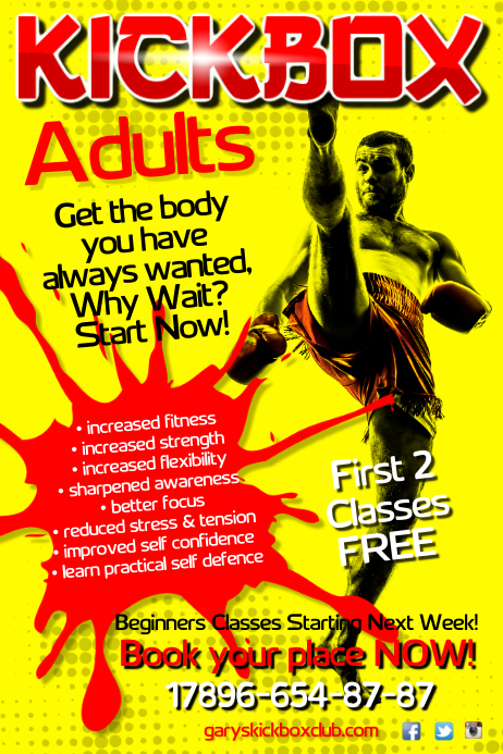 Kick Box School Flyer Template | PosterMyWall