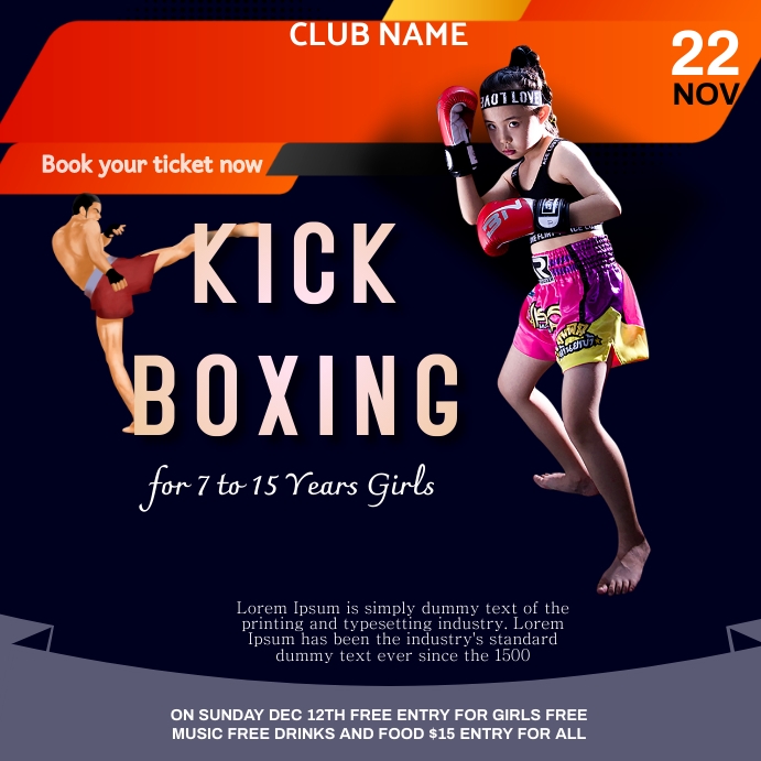 Plantilla de Kick Boxing ad | PosterMyWall