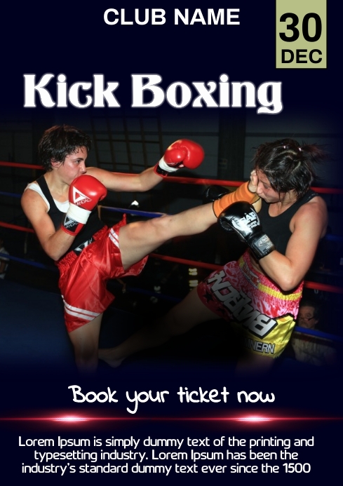 Kick Boxing Template | PosterMyWall