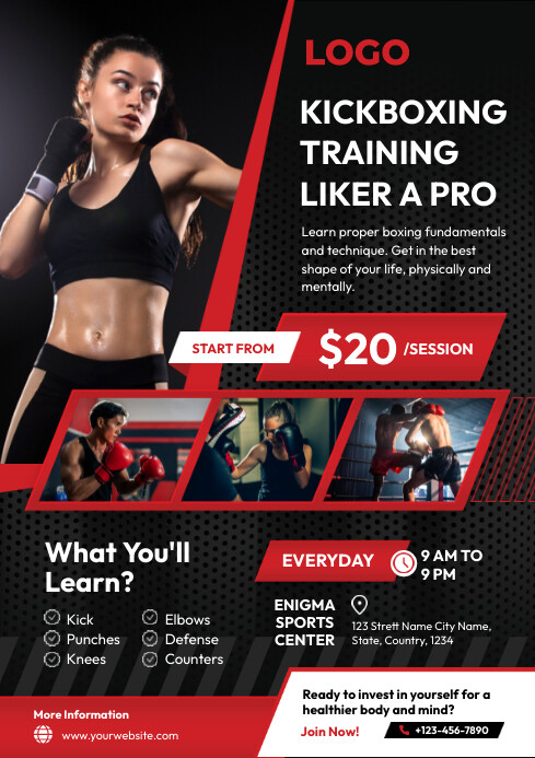 Copy of Kick Boxing Flyer Template | PosterMyWall