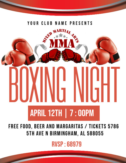 kick boxing invitation Template | PosterMyWall