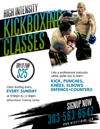 Kickboxing Classes Flyer Template | PosterMyWall