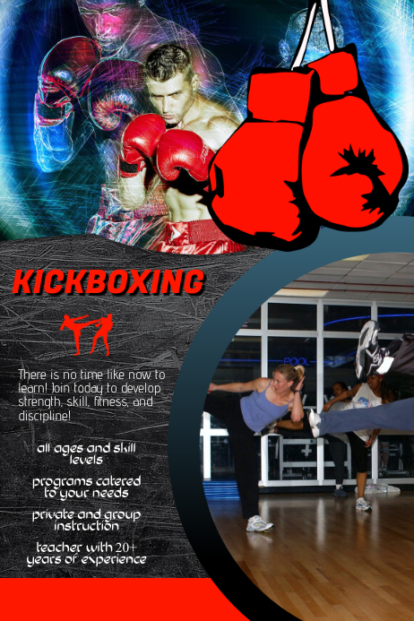 kickboxing classes flyer template | PosterMyWall