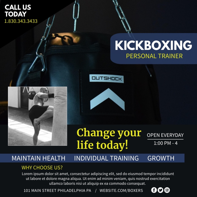Kickboxing Template | PosterMyWall