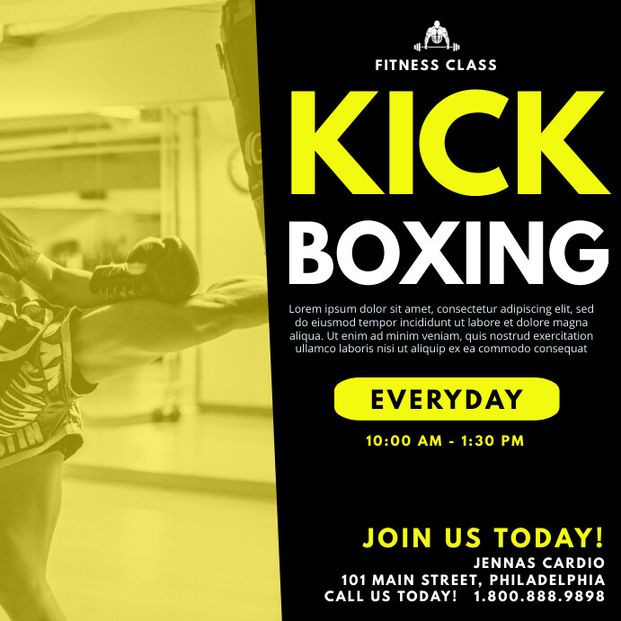 Kickboxing Template | PosterMyWall