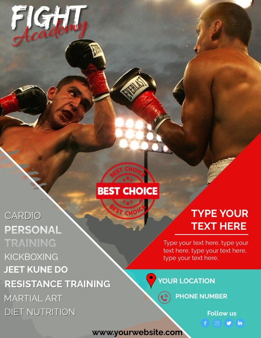 Kickboxing flyer Template | PosterMyWall