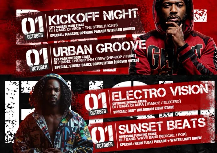 KICKOFF URBAN GROOVE NIGHT Template | PosterMyWall