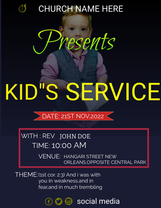 kid"s service Template | PosterMyWall
