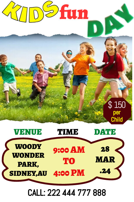 Plantilla de Kid's Fun Day flyer design | PosterMyWall