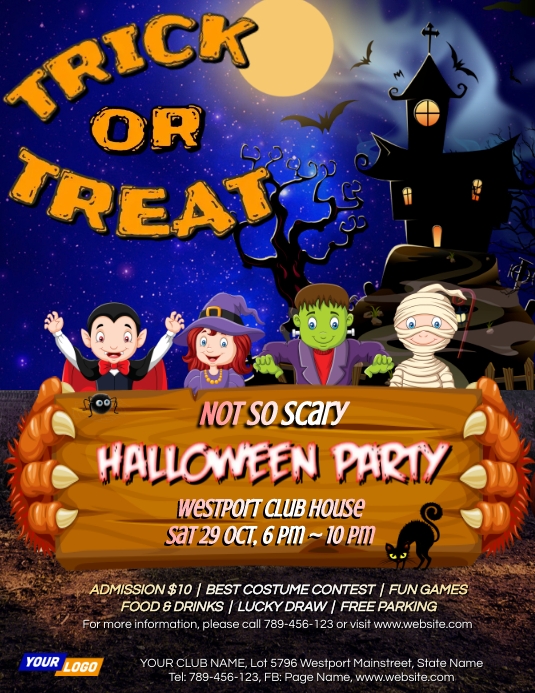 Kid's Halloween PArty Flyer Design Template | PosterMyWall