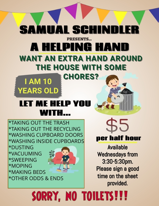 Kid's Helping Hand Flyer Template | PosterMyWall